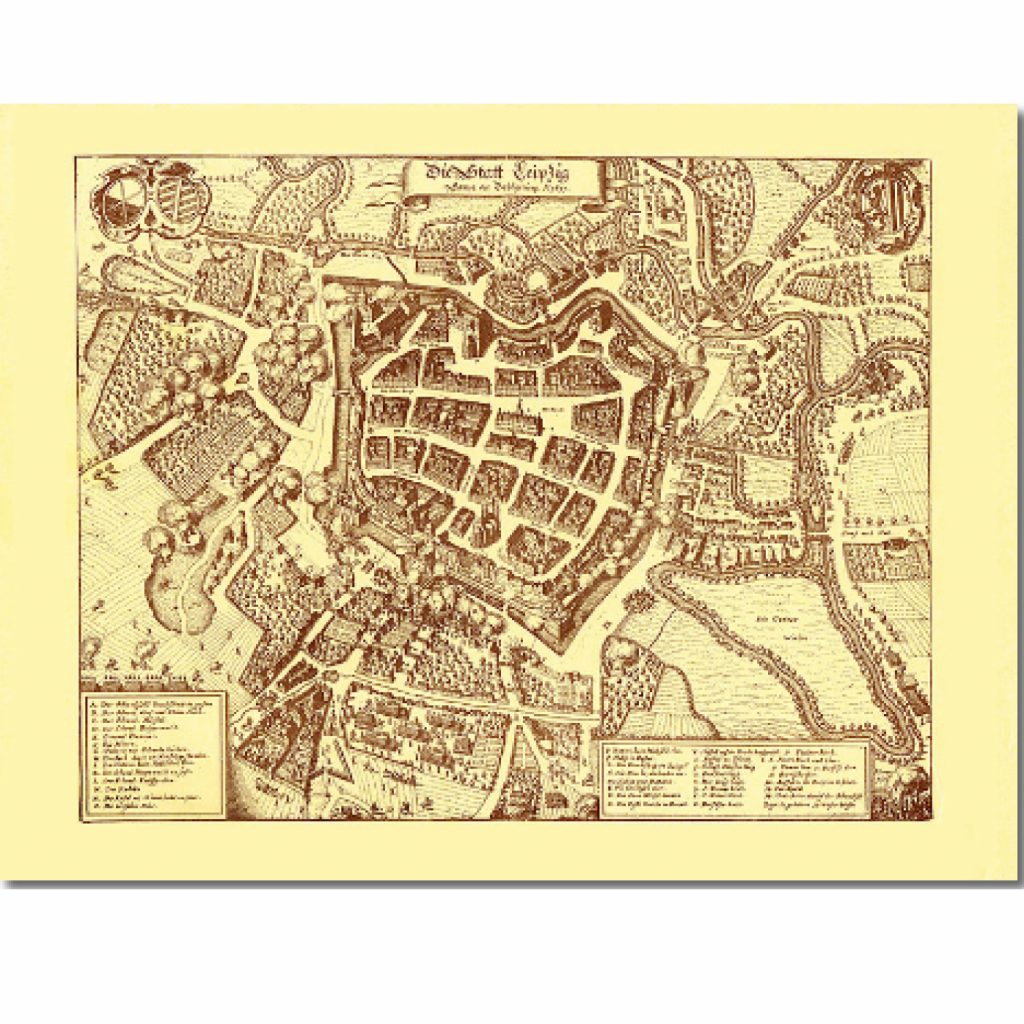 Historischer Stadtplan Leipzig 1847 [Format A1]